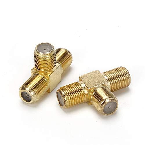 5Pack Gold Plated F Type RG6 Female to 2 Female 3 Way Coax Cable T ...
