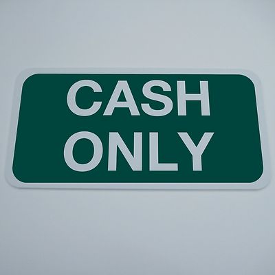 PVC 6" BY 12" CASH ONLY HERE SIGN RESTAURANT STORE BUSINESS CASHIER ...