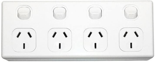 Quad Power Point 10A 250V 4 Gang GPO Socket Outlet - White | eBay Australia