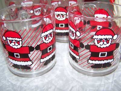 Vintage Santa Luminarc Glass Mugs Set Of 4 | eBay