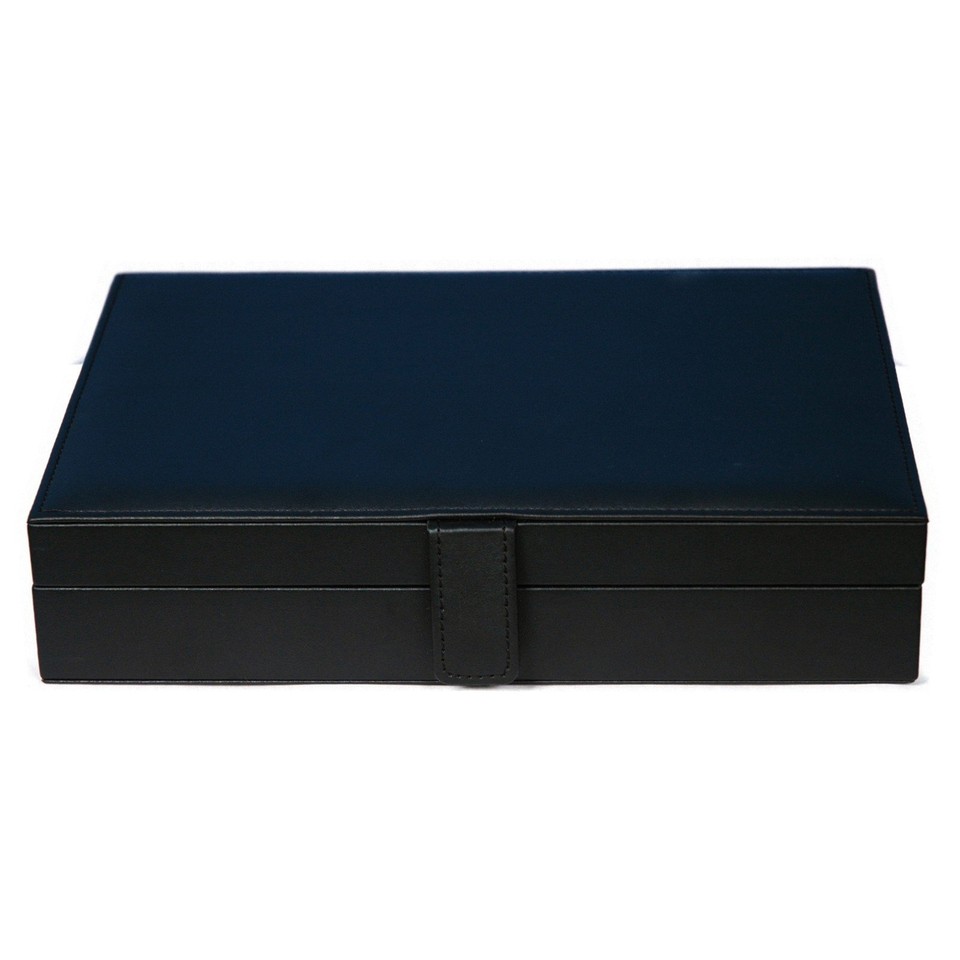 Men/Women's Cufflinks Jewelry Box - Faux Leather Display Case Storage ...