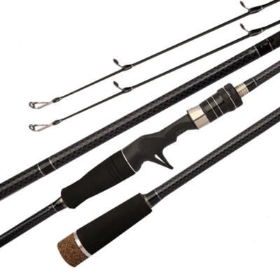 Spinning Casting Carbon Fiber Fishing Rod 1.8m H+MH Double Tips Lure ...