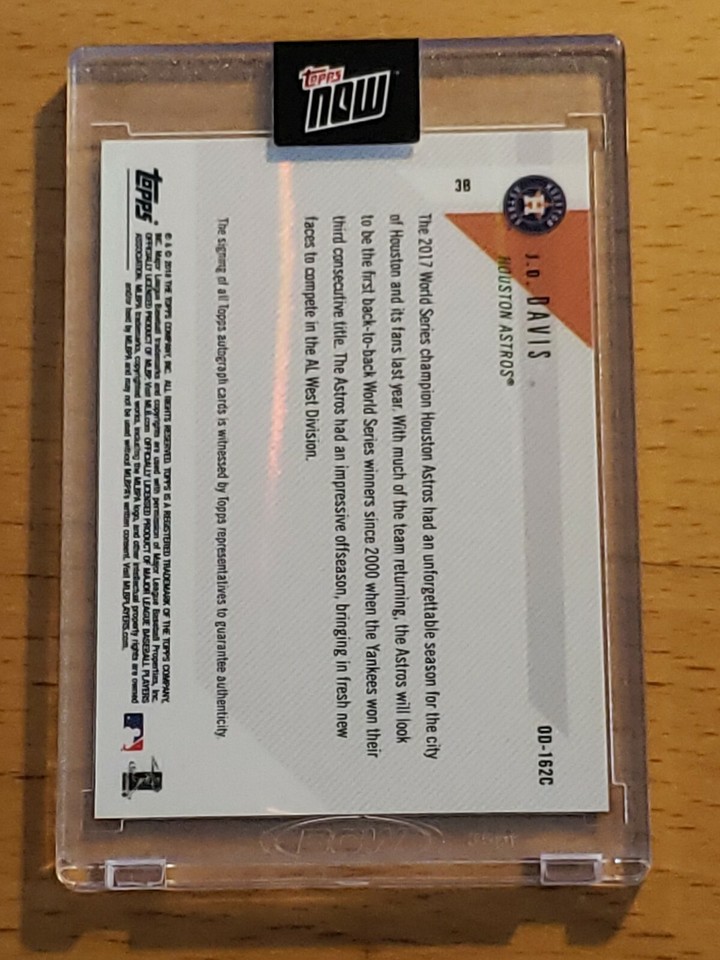 2018 Topps Now SSP /25 JD J.D. Davis RC Autograph Rookie AUTO Mets | eBay