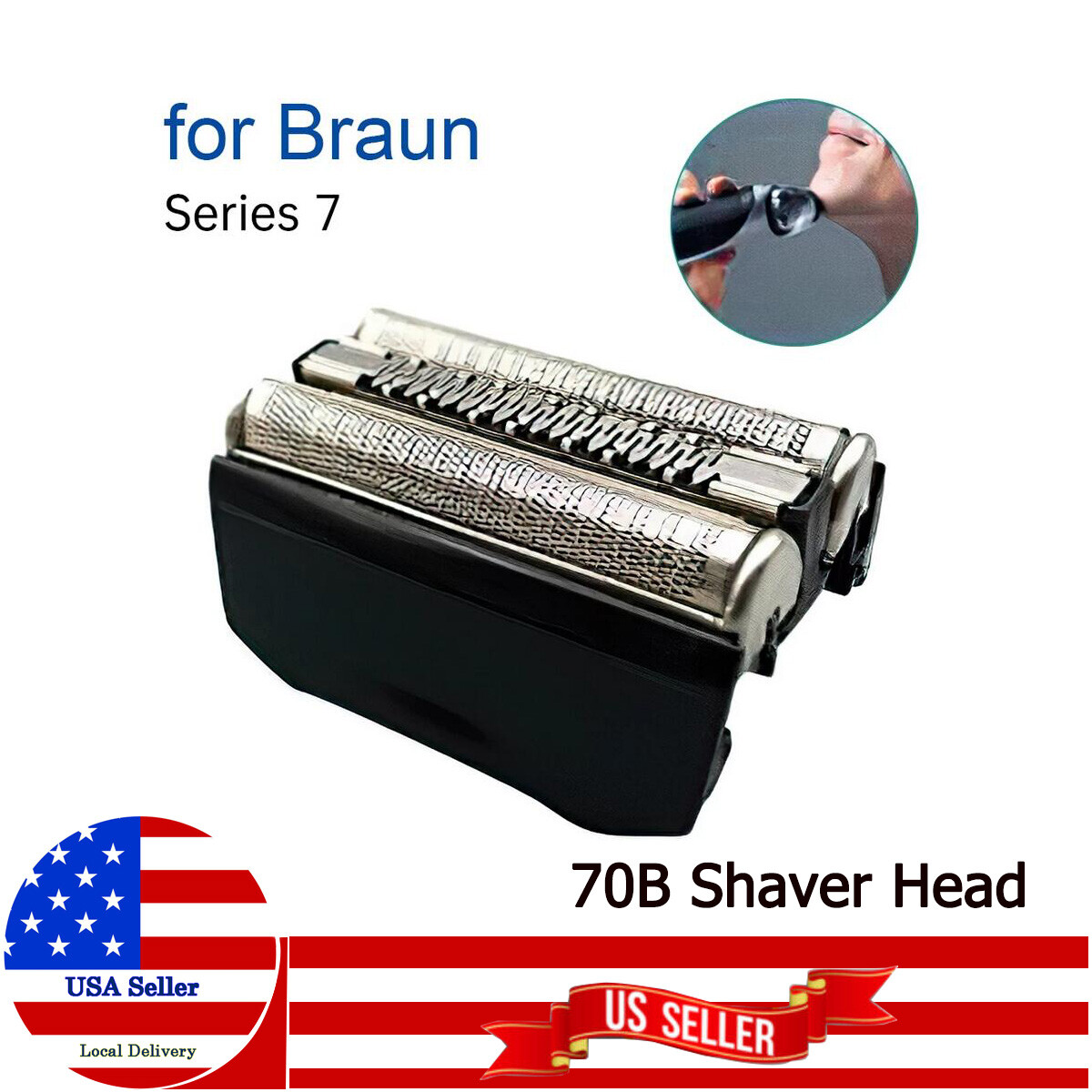 70B Shaver Head Foil & Cutter Replacement For Braun Series 7 790cc 9000 ...