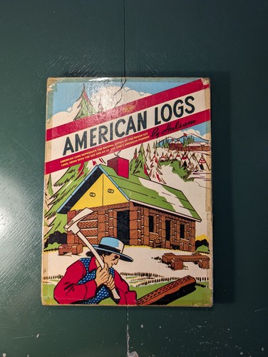 Vintage Halsam American Logs Pioneer House Log Cabin Toy Building Set ...