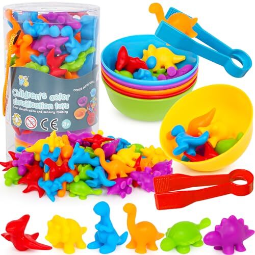 Counting Dinosaur Color Sorting Toys for Toddlers 1-3,Montessori ...