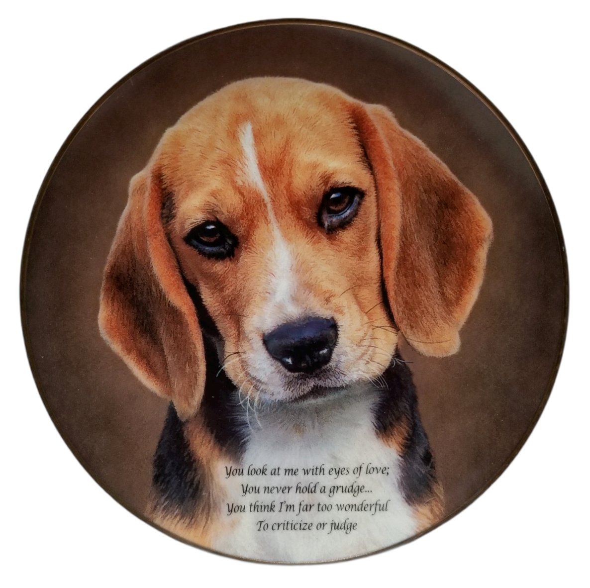 "Eyes of Love" Cherished Beagles limited-edition Plate Danbury Mint # ...