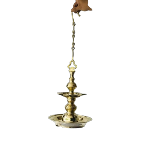 Traditional Brassware Vilakku Pahana Temple Diya Oil Lamp Pooja Stand ...