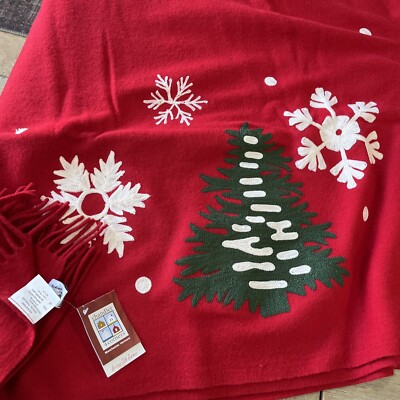 Chandler 4 Corners Wool Embellished Throw Christmas Tree 52x70" | eBay