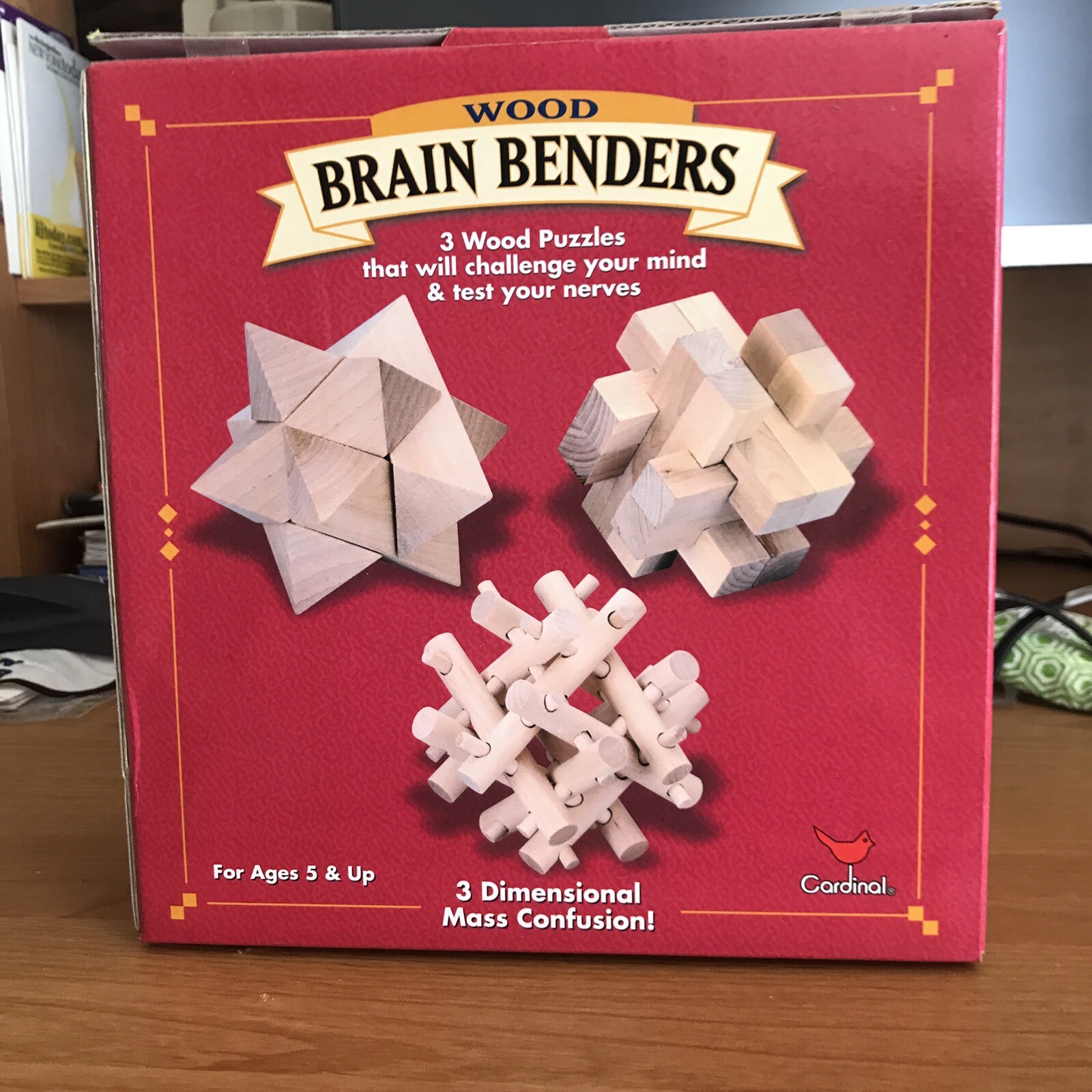 Solid Wood Brain Benders 3 Wood Puzzles Challenge Your Mind #791 2004 ...