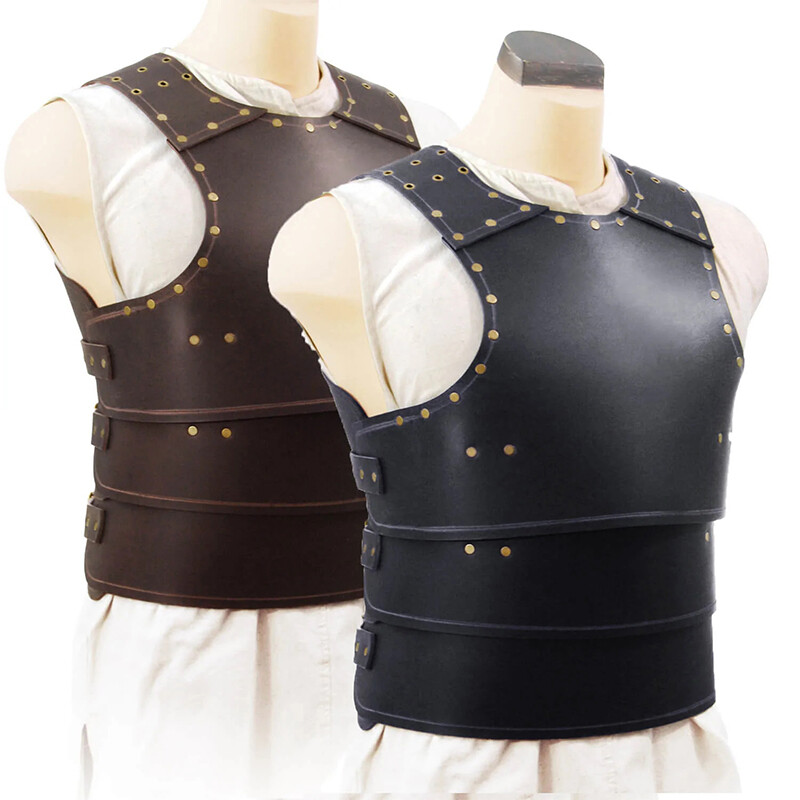 Medieval Warrior PU Leather Chest Armor Halloween Cosplay Costume Vest ...
