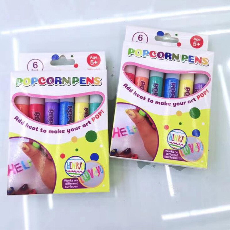 6pcs Puffy 3D Art Pens - Ink Puffs Up Like Popcorn Just Use DIY Nice Ki ...