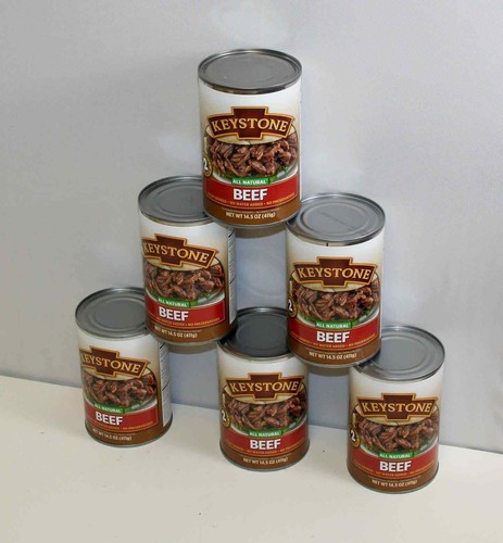 6 Pack KEYSTONE ALL NATURAL MEAT Beef x6 cans 14.5 OZ = 87 oz total ...