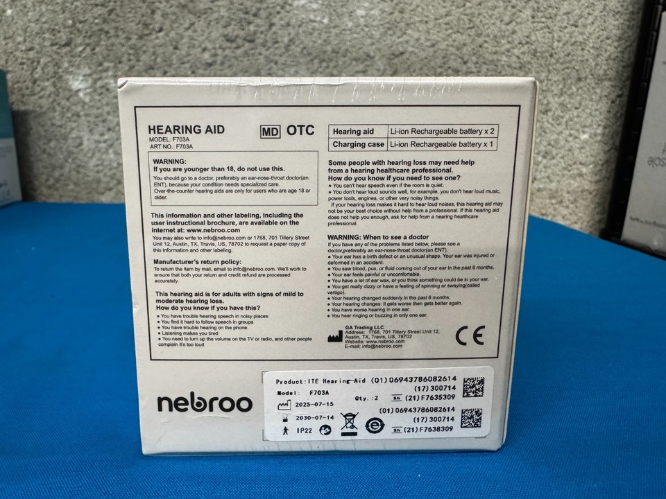 Nebroo PRO 2.0 Hearing Aids - Brand New Sealed Box - Free Shipping ...