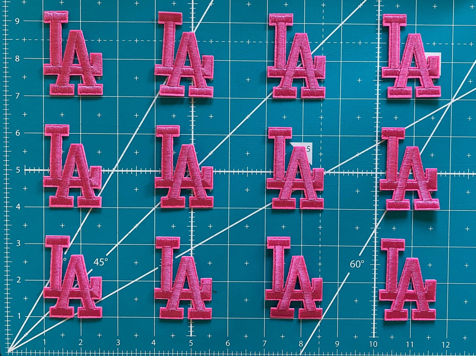 Los Angeles Dodgers LA Logo Pink Iron on Patches - Pack of 12 - Size 2. ...