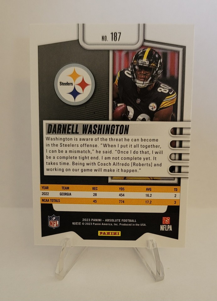 2023 Panini Absolute Football #187 Darnell Washington RC Rookie Green ...