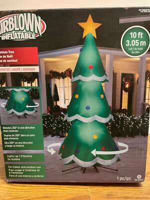 HUGE NEW 10 FT TALL ROTATING LED CHRISTMAS TREE AIRBLOWN GEMMY ...