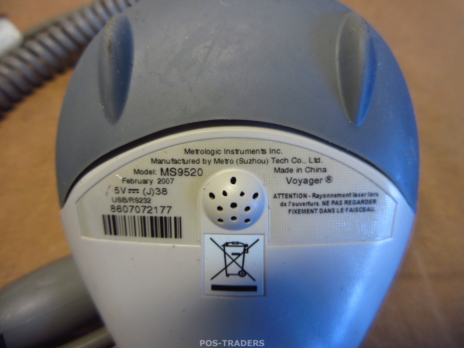 Metrologic MS9520 Voyager 1D POS Handheld Barcode Scanner Reader White ...