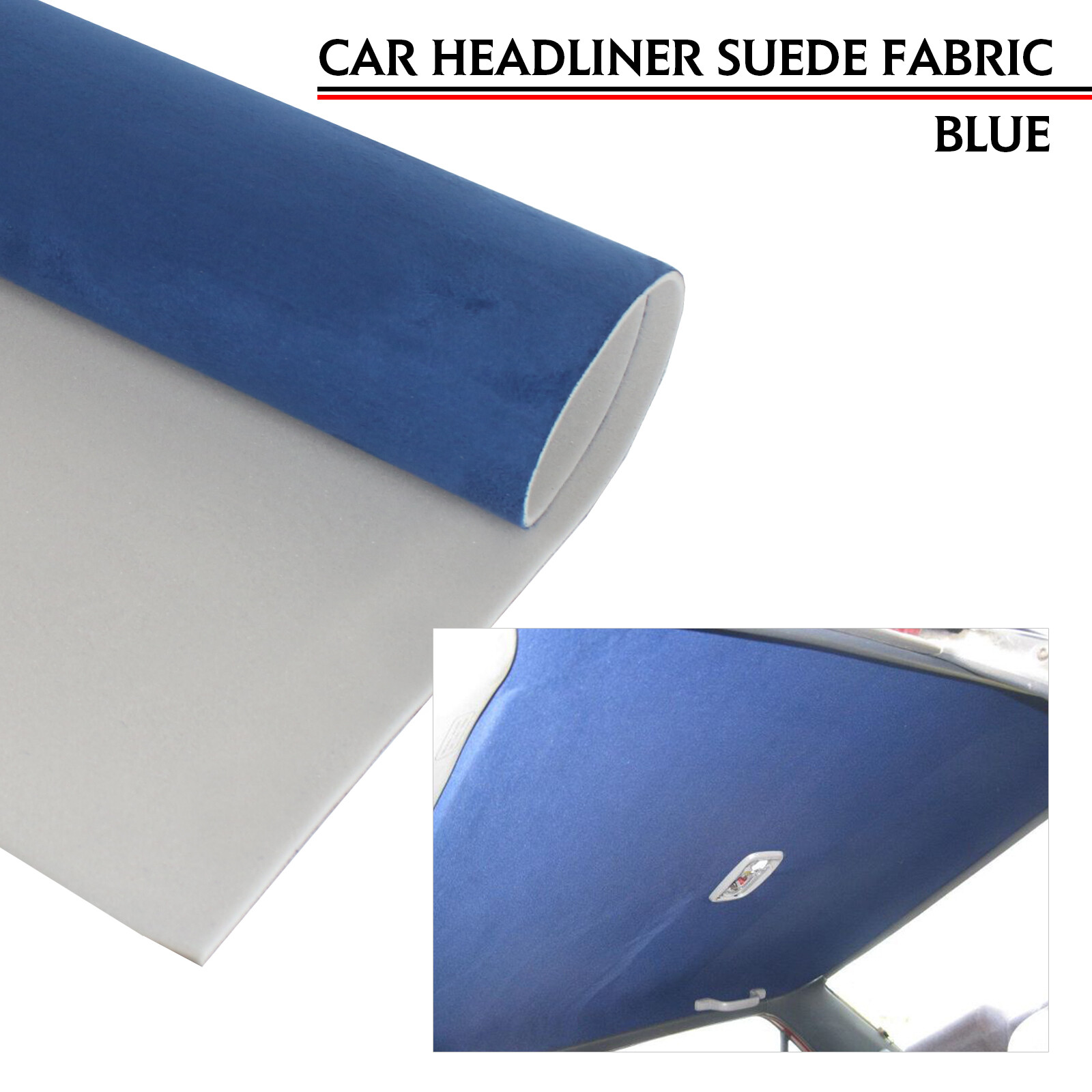 Blue Suede Headliner Fabric Foam Backing Replace For Oldsmobile Mercury ...