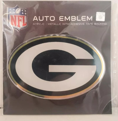 Green Bay Packers Auto Emblem SEALED Brand NEW Acrylic Metallic NFL ...