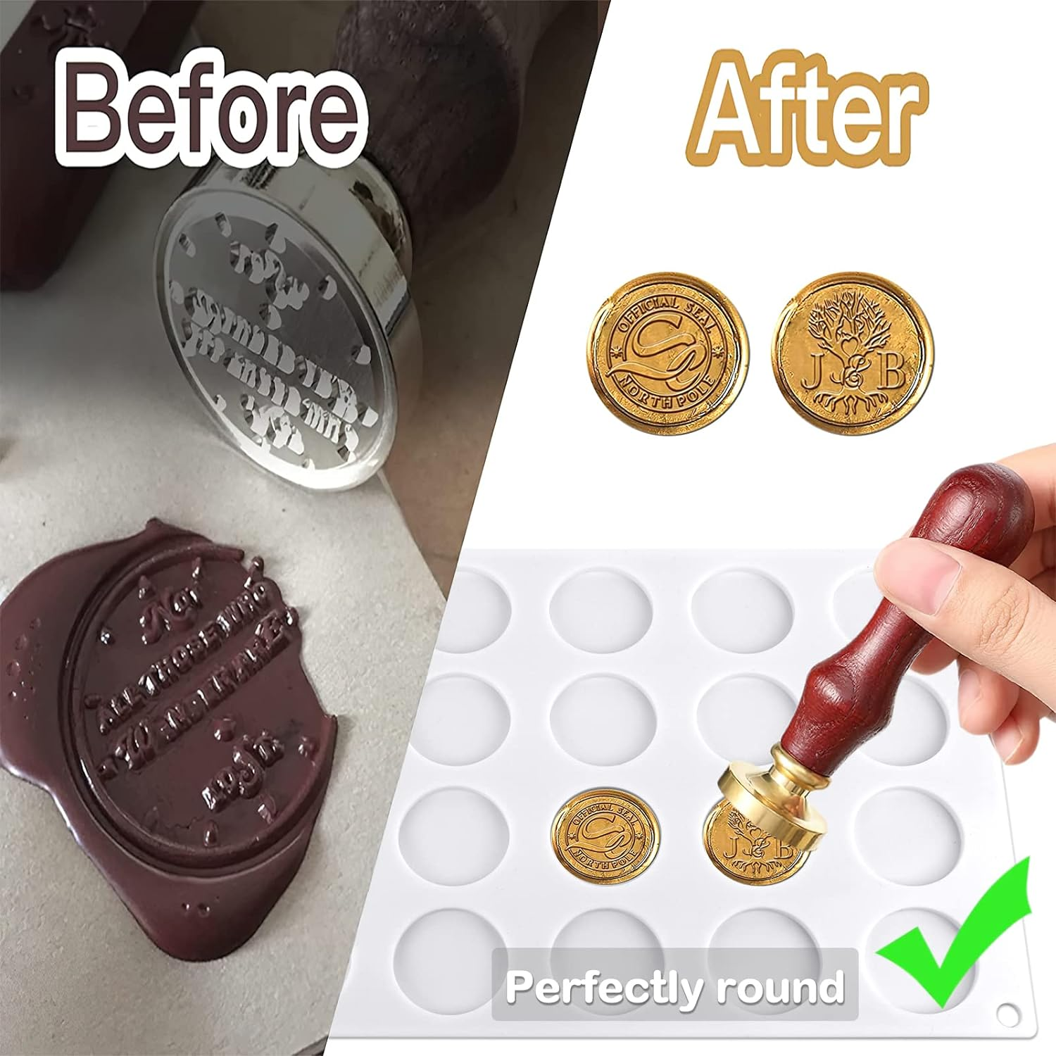 Silicone Wax Seal Mat, Pad for Wax Seal Stamp, 24-Cavity Wax Sealing ...