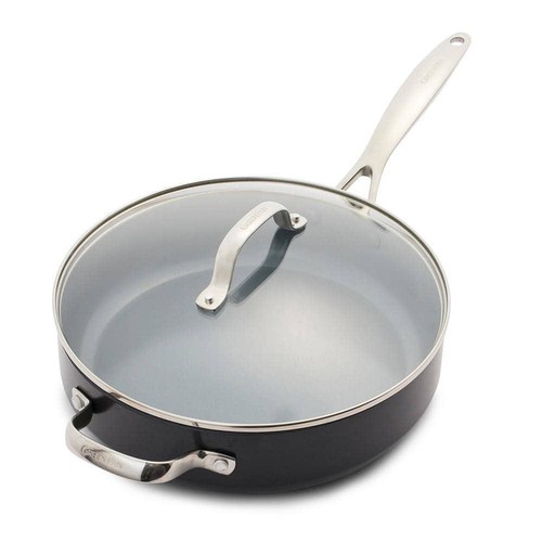GreenPan Saute Frying Pan 11" Aluminum Ceramic Non-Stick Round w ...