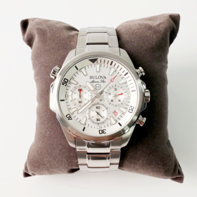 Bulova 96B255 Marine Star White Dial Stainless Steel Strap Chronograph ...