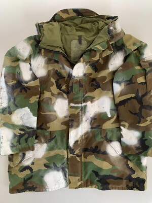 OLDSCHOOL US ECWCS Cold Weather Parka Rain Coat w Snow Camo Job XL Army ...