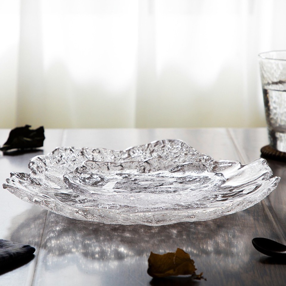 1Pc Creative Salad Plate Household Glass Dish Food Snack Serving Plate ...