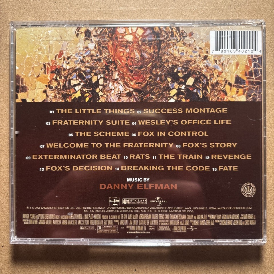 Wanted - Original Soundtrack (CD, 2008) Danny Elfman PERFECT DISC ...
