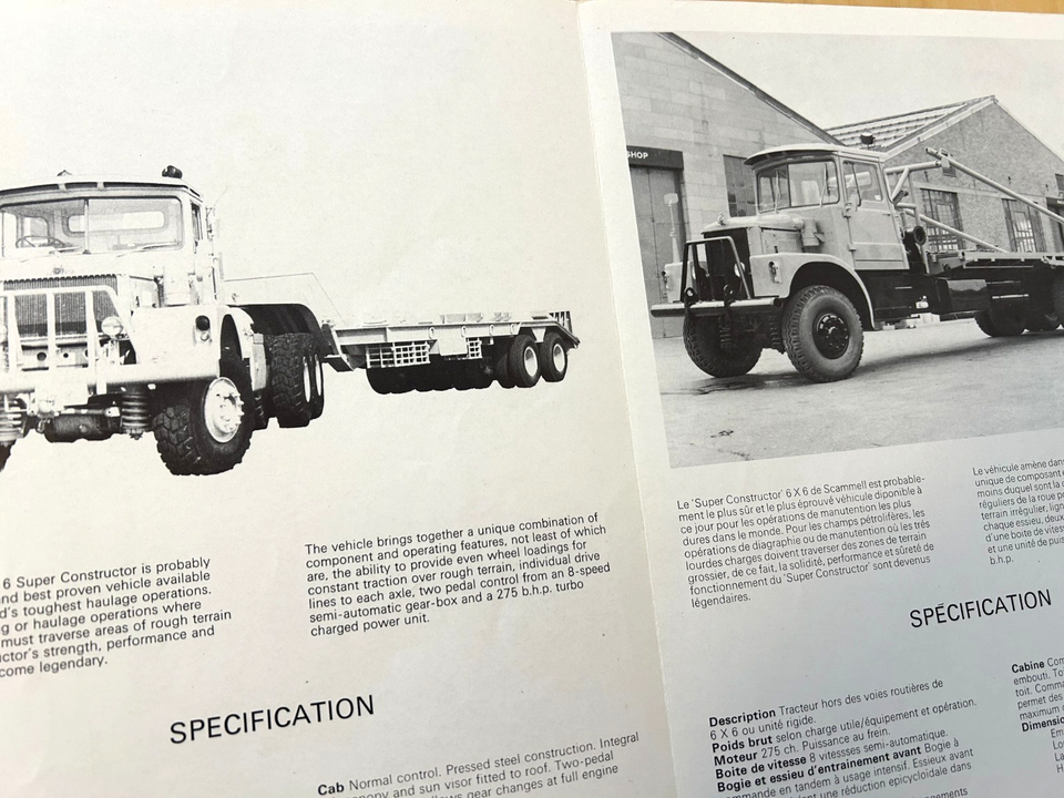 SCAMMELL LORRY / TRUCK BROCHURE - SUPER CONSTRUCTOR 6X6 TRACTOR OR ...