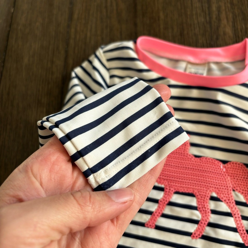 Oshkosh Girls 24 Month Rash Guard Swim Top Striped Unicorn Pink Blue | eBay