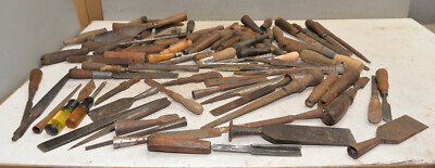 100 + pcs chisel heads & handles collectible vintage woodworking tools ...