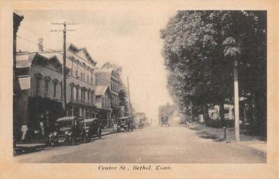 BETHEL, CT ~ CENTER STREET, STORES, CARS, ENGLISH DRUG STORE PUB ~ c ...