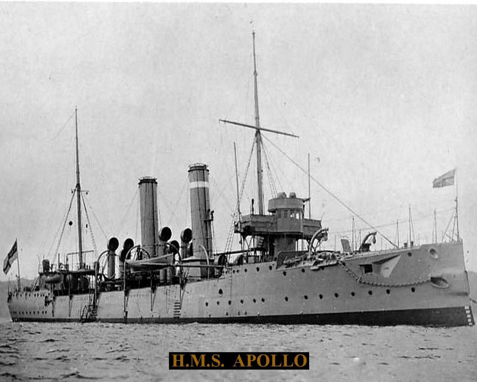 ROYAL NAVY CRUISER HMS APOLLO 1891 8 X10 PHOTOGRAPH WITH BONUS STATS ...