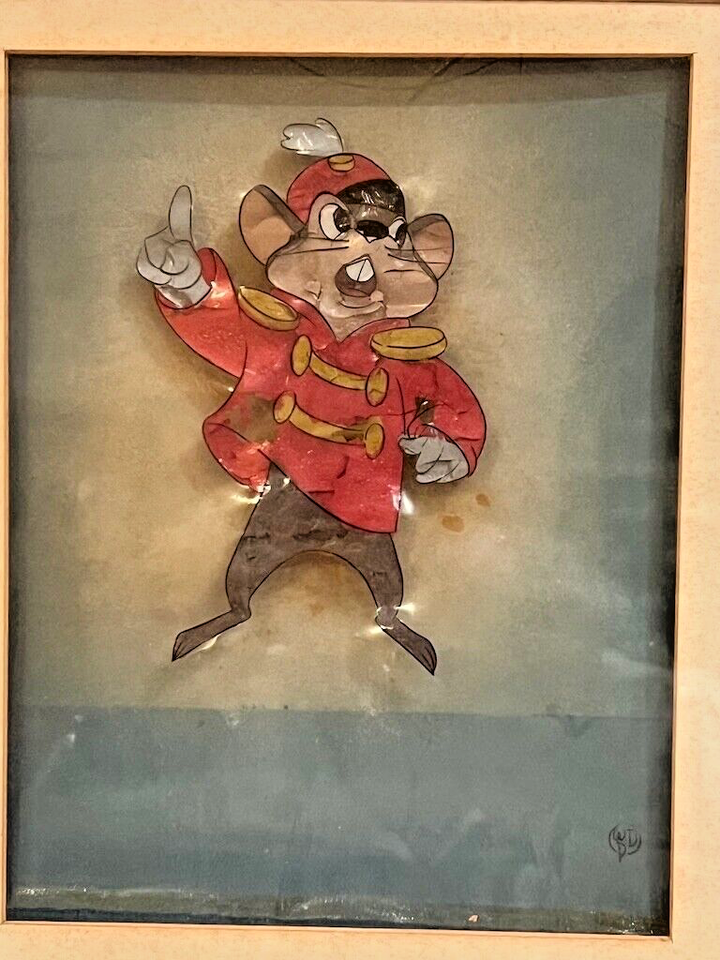 DISNEY ORIGINAL PRODUCTION CEL 1941 DUMBO COURVOISIER BG RARE TIMOTHY Q ...