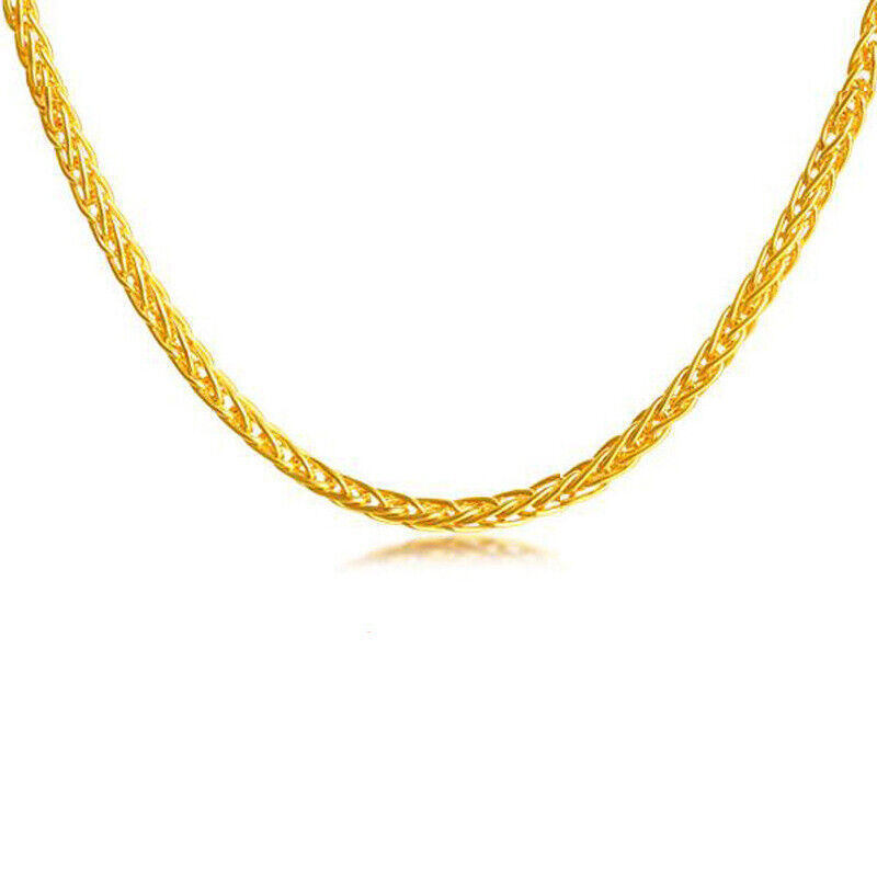 Pure 999 24K Yellow Gold Necklace/ Full Star Chain Necklace 18 inches ...