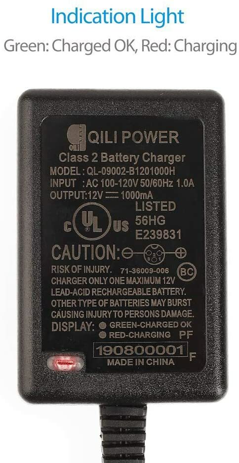 12V Battery Charger Adapter for Razor Power Rider 360 Electric Tricycle ...