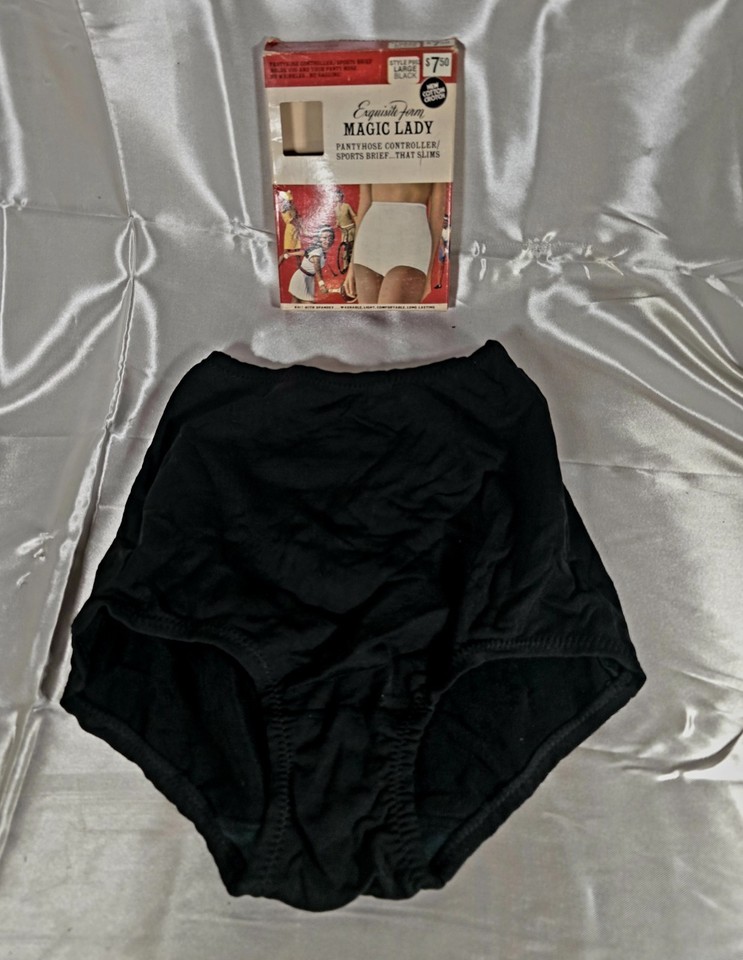 Vintage MAGIC LADY LARGE Pantyhose Controller/SPORTS BRIEF BLACK P953 ...
