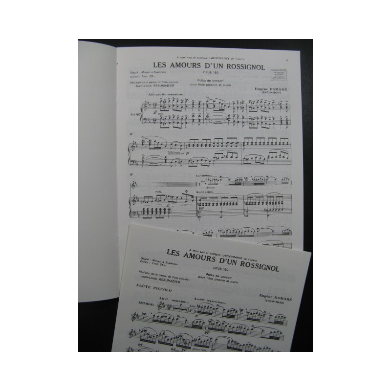 DAMARÉ Eugène Die Lieben Eines Nachtigall Op 160 Klavier Flöte Piccolo ...