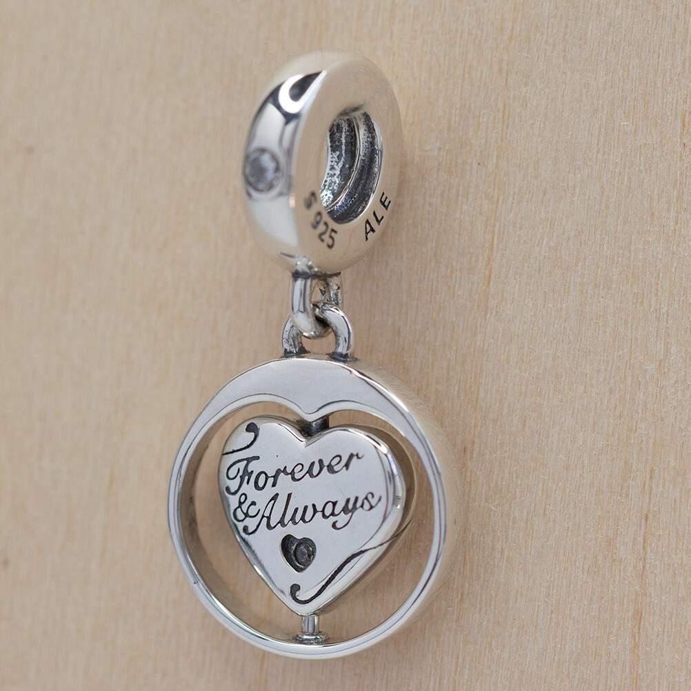 2021 PANDORA Spinning Forever & Always Soulmate Charm 799266C01 Bagtag ...