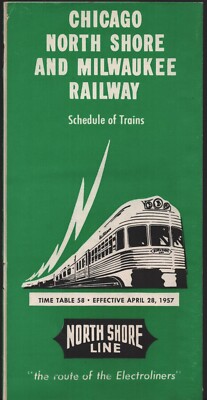 Chicago, North Shore and Milwaukee railway - 4/28/57 - North Shore Line ...