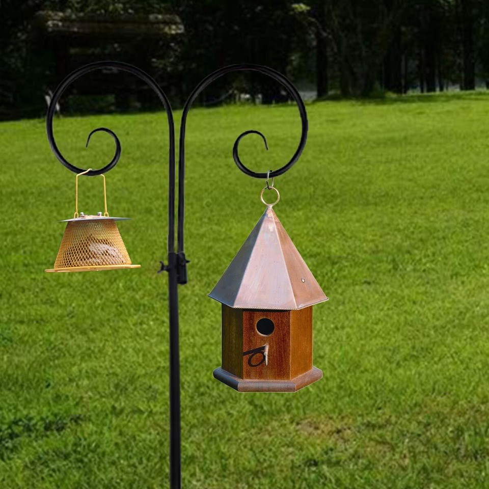 Shepherd Crook Hooks Garden Plant Hangers for Bird Feeder Mason Jars ...