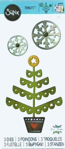 Christmas Tree & Snowflakes Sizzix Thinlits Thin Metal Die Set 660726 NEW! | eBay