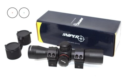Sniper 1X25 Red Green Dot Sight Scope Style 1'' Picatinny Mount + Flip ...