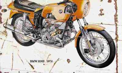 BMW R90S 1974 ghosted Aged Vintage Photo Print A4 Retro poster | eBay UK