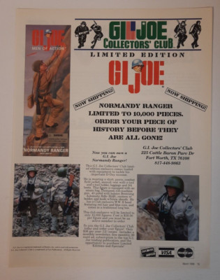 GI JOE Limited Edition Normandy Ranger Action Figure ~ Magazine PRINT ...