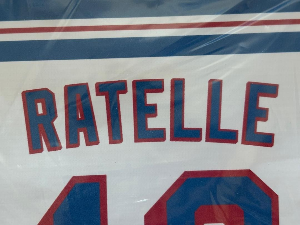 New York Rangers Jean Ratelle AUTOGRAPHED Retirement Night Mini Banner ...