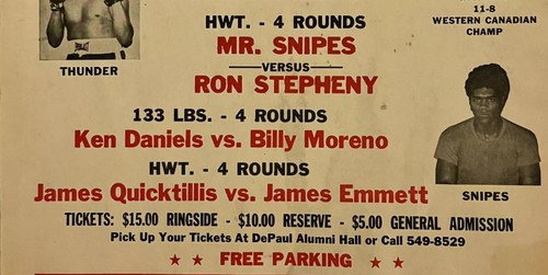 Boxing Poster Pro Debut James "Quick" Tillis & Renaldo "Mr" Snipes 1978 ...