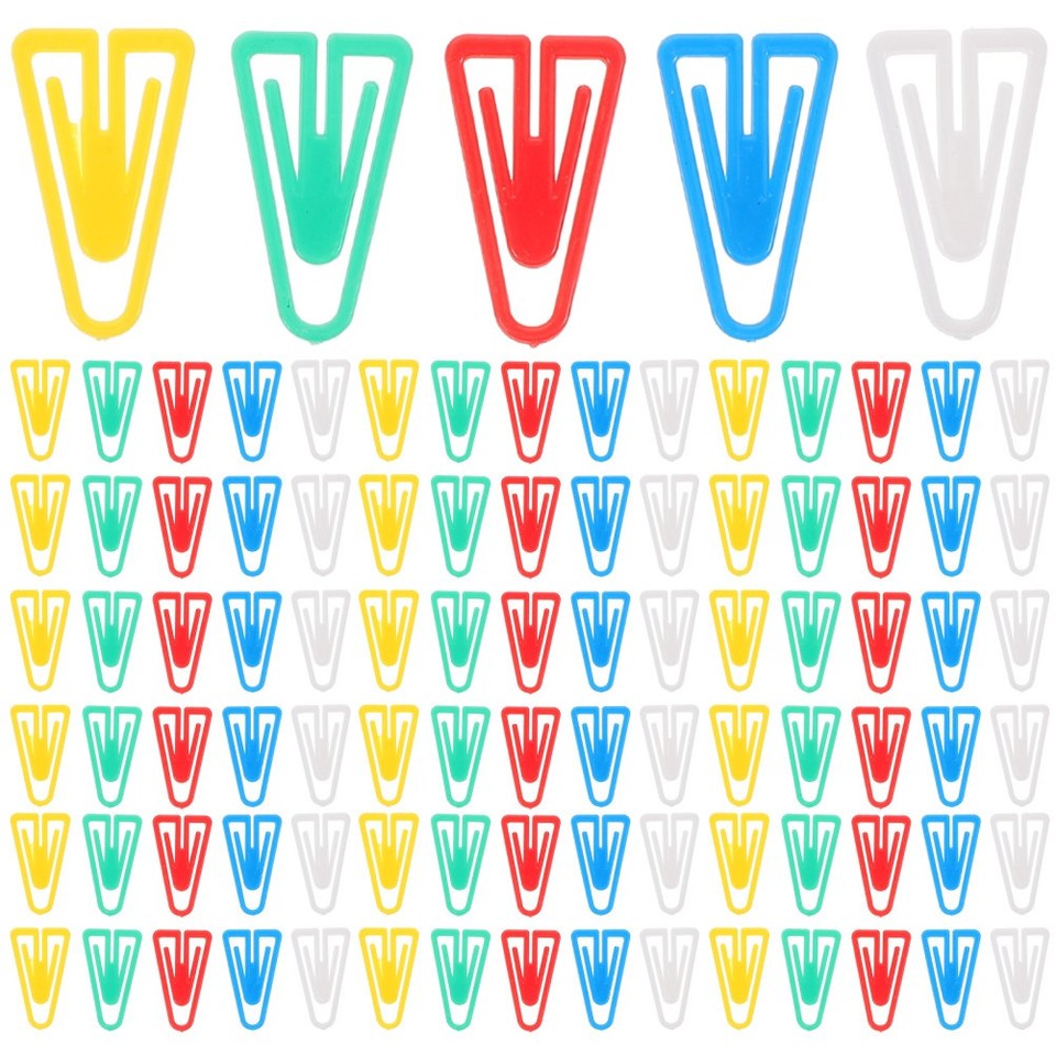 100pcs Mini Paper Clips Plastic Paper Clips Plastic File Paper Clips ...